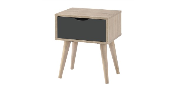 Scandi Oak Matt Foil Finish Lamp Table Grey