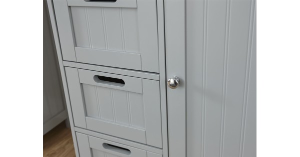 Modern Grey 4 Drawer 1 Door Colonial Multi Storage Bathroom Unit