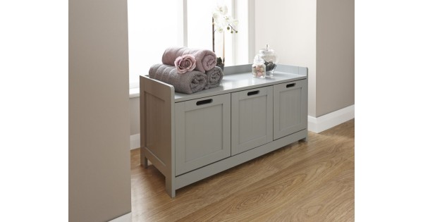 Classic MDF Colonial Grey 3 Door Bathroom Storage Unit