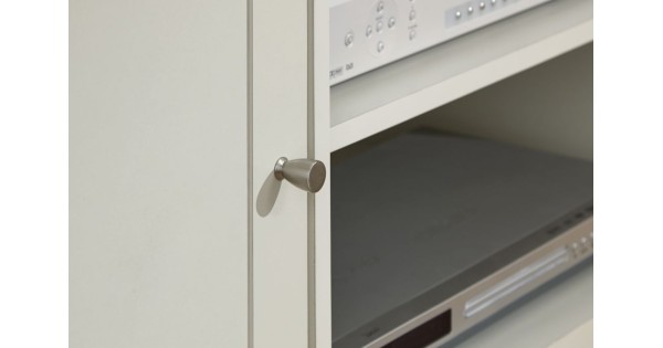 Lancaster 1 Door 2 Shelves Small TV Unit in Cream Living Room